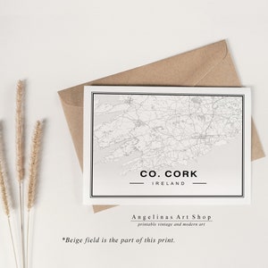 County Cork Ireland Map Print | Printable Map Art - Etsy
