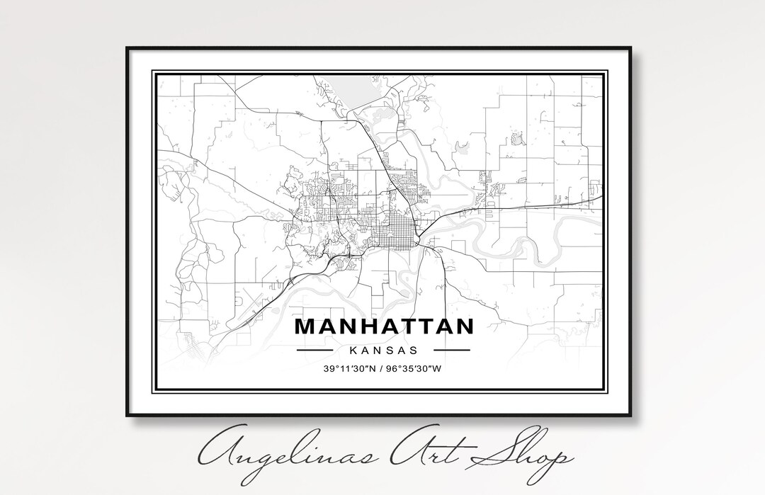 Manhattan Kansas Map - Etsy