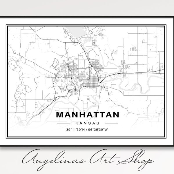 Manhattan Map - Etsy