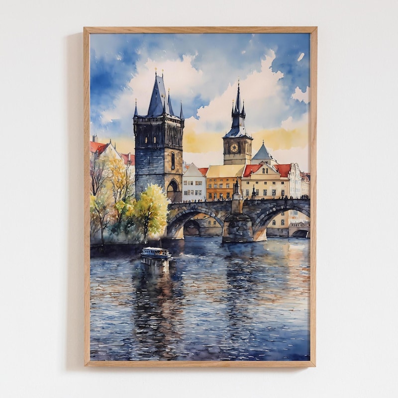 Watercolor of Prague - Etsy