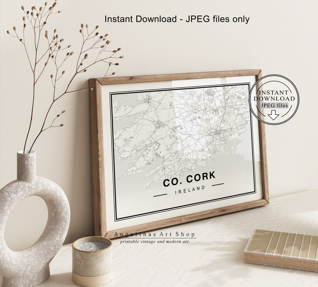 County Cork Ireland Map Print | Printable Map Art - Etsy