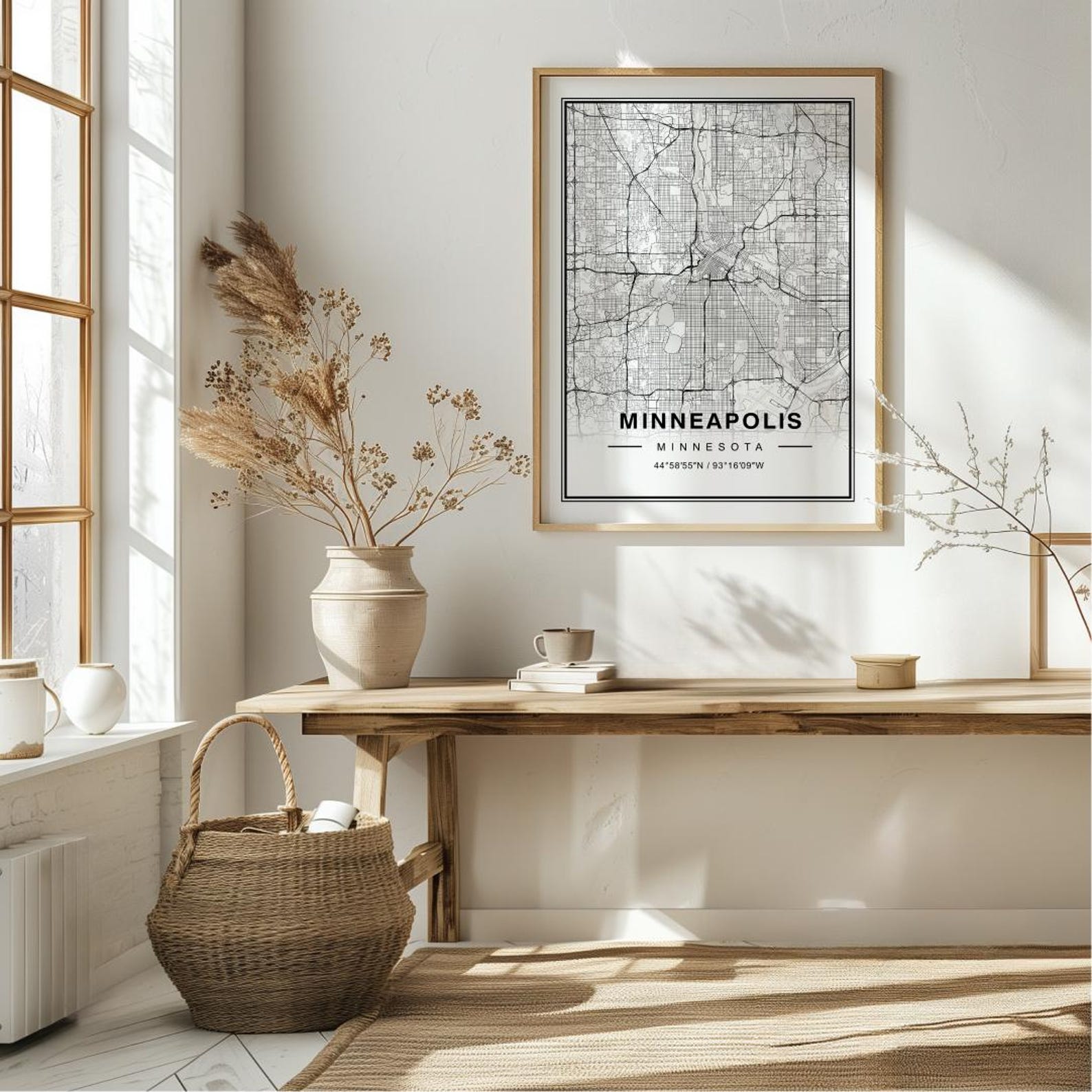 Minneapolis Minnesota Map Art Print Poster - Minnesota Travel Gift ...