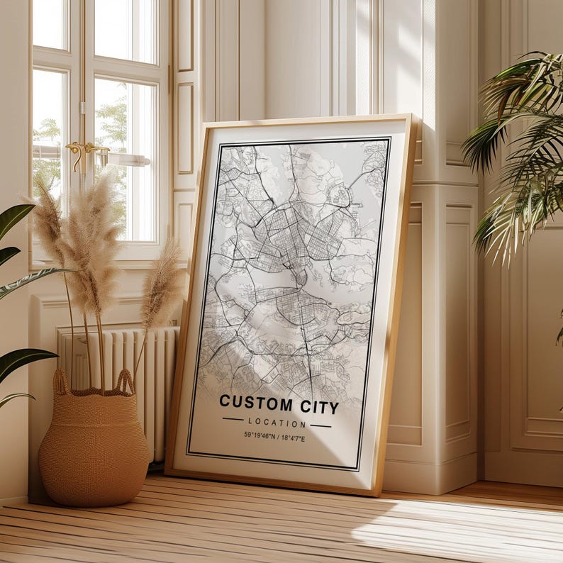 Custom Personalized Map Art Print Poster Canvas - Travel Street Map ...
