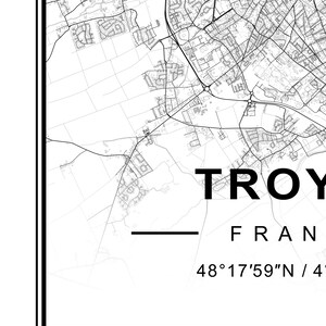 Troyes France Map, Troyes France - Etsy