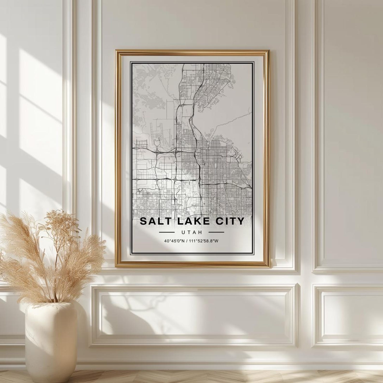 Salt Lake City Utah Map Art Print Poster - Utah Travel Gift Keepsake ...