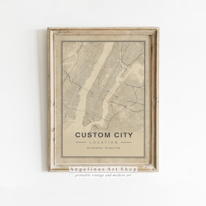 Vintage Custom Map, Vintage City Map, Vintage City, Vintage Map Poster ...