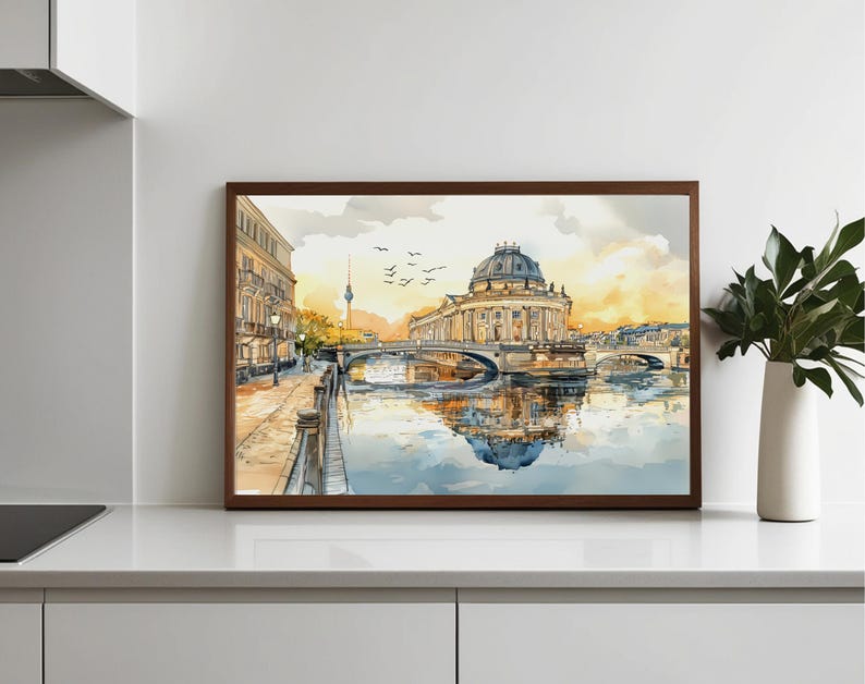 Bode-museum on Museum Island in Berlin Watercolor Art Print Poster ...