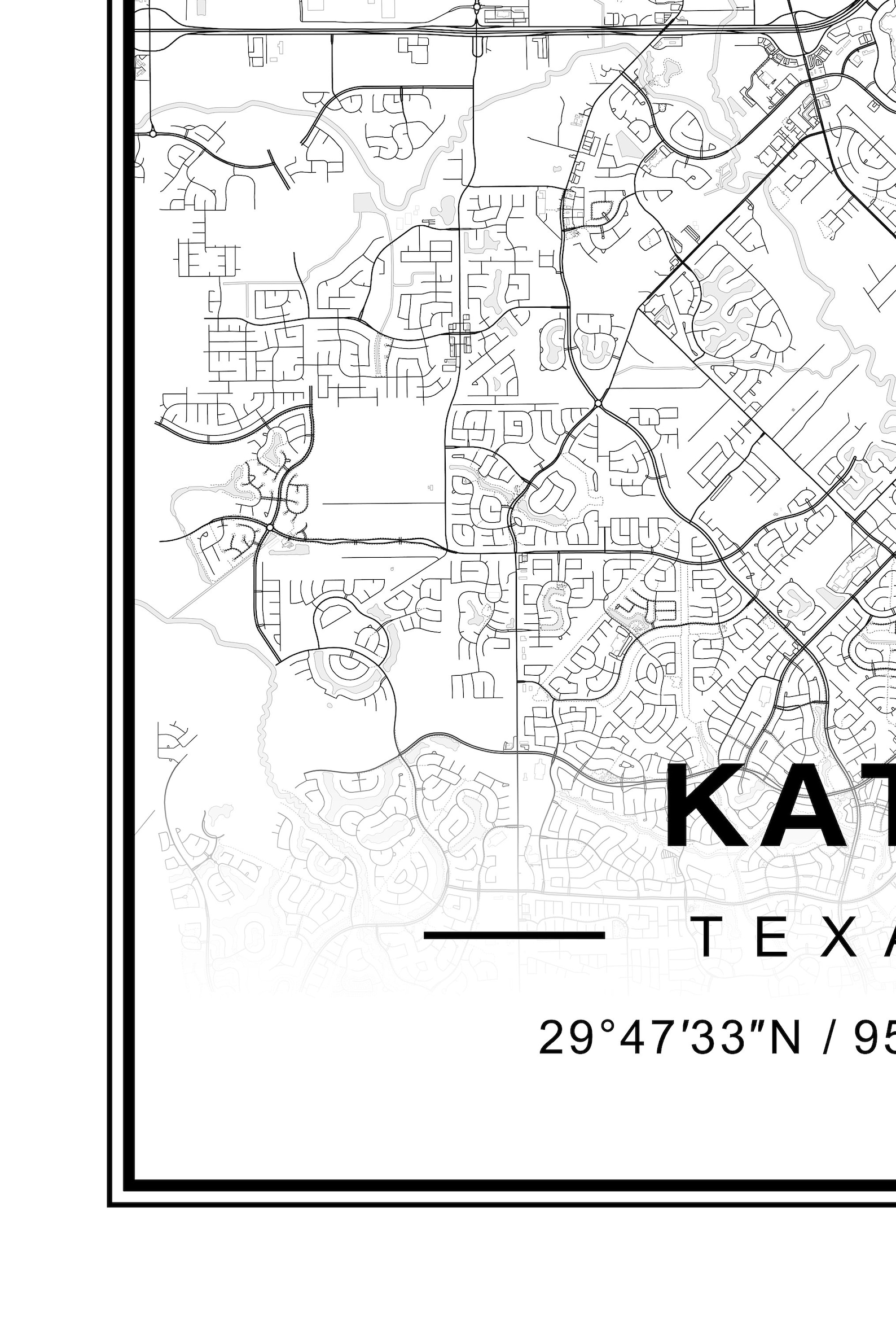 Katy Texas Map | Etsy