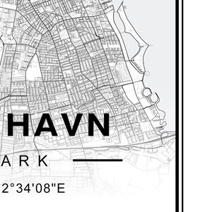 Copenhagen Map, Kobenhavn Map - Etsy