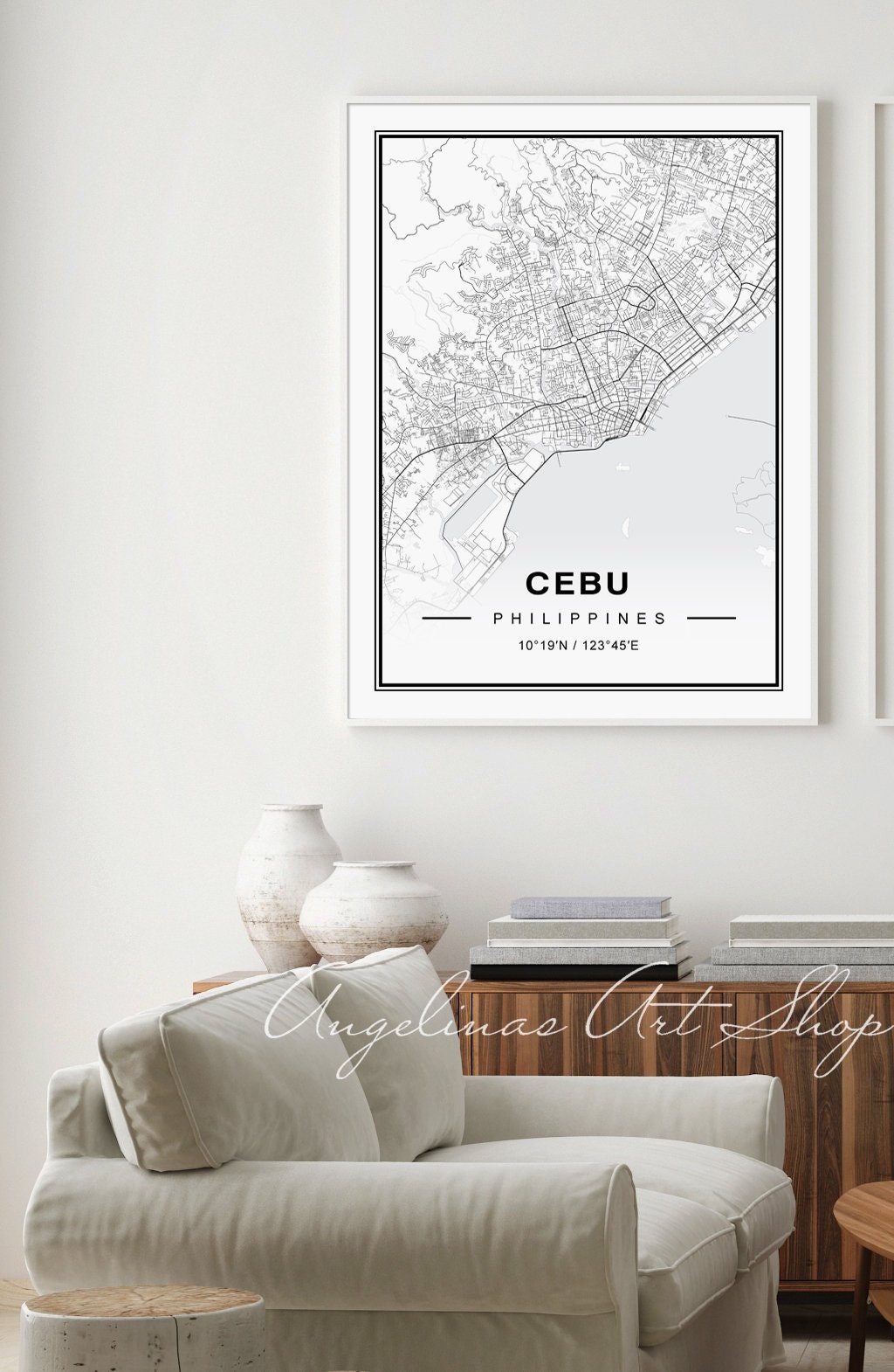 Cebu Philippines Map Cebu City Map Cebu City Philippines - Etsy