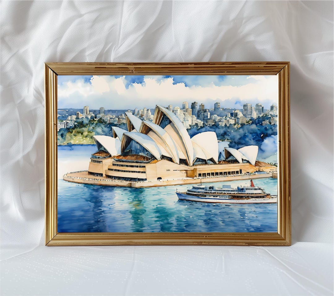 Sydney Opera House Watercolor Print, Australia Cityscape Art, Sydney ...