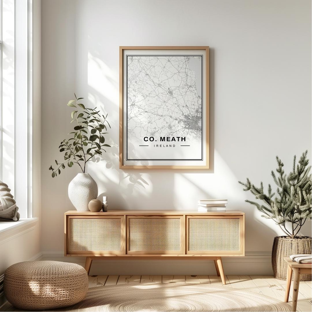 County Meath Ireland Map Art Print Poster - Ireland Travel Gift ...