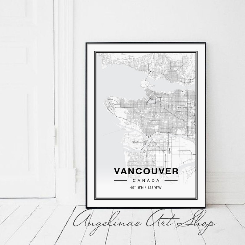 Vancouver map inkjet printing on Epson original paper | Etsy