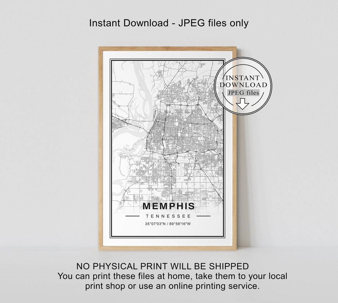 Memphis Map, Memphis Map Print, Memphis Print, Memphis Map Poster ...