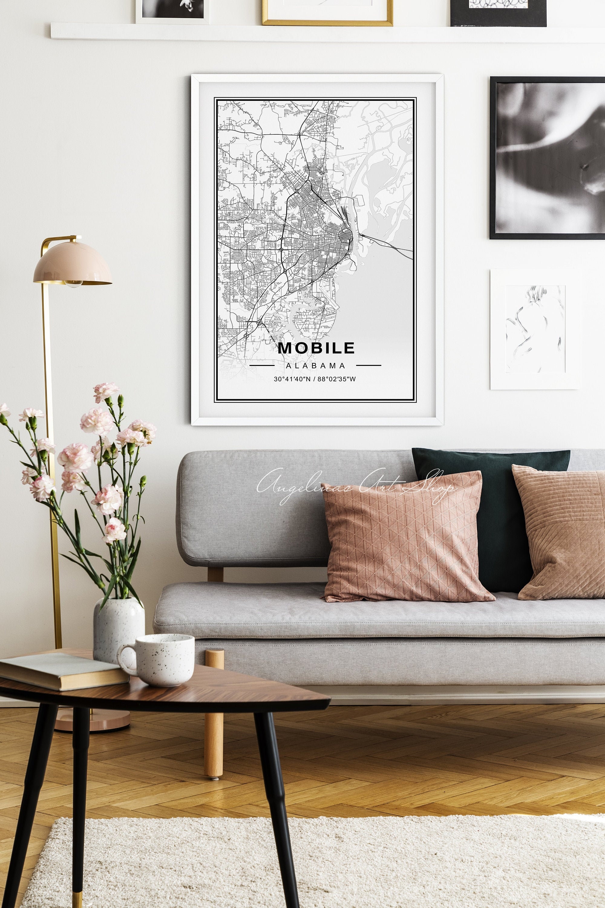 Mobile Map Mobile AL Map Mobile Alabama Map - Etsy