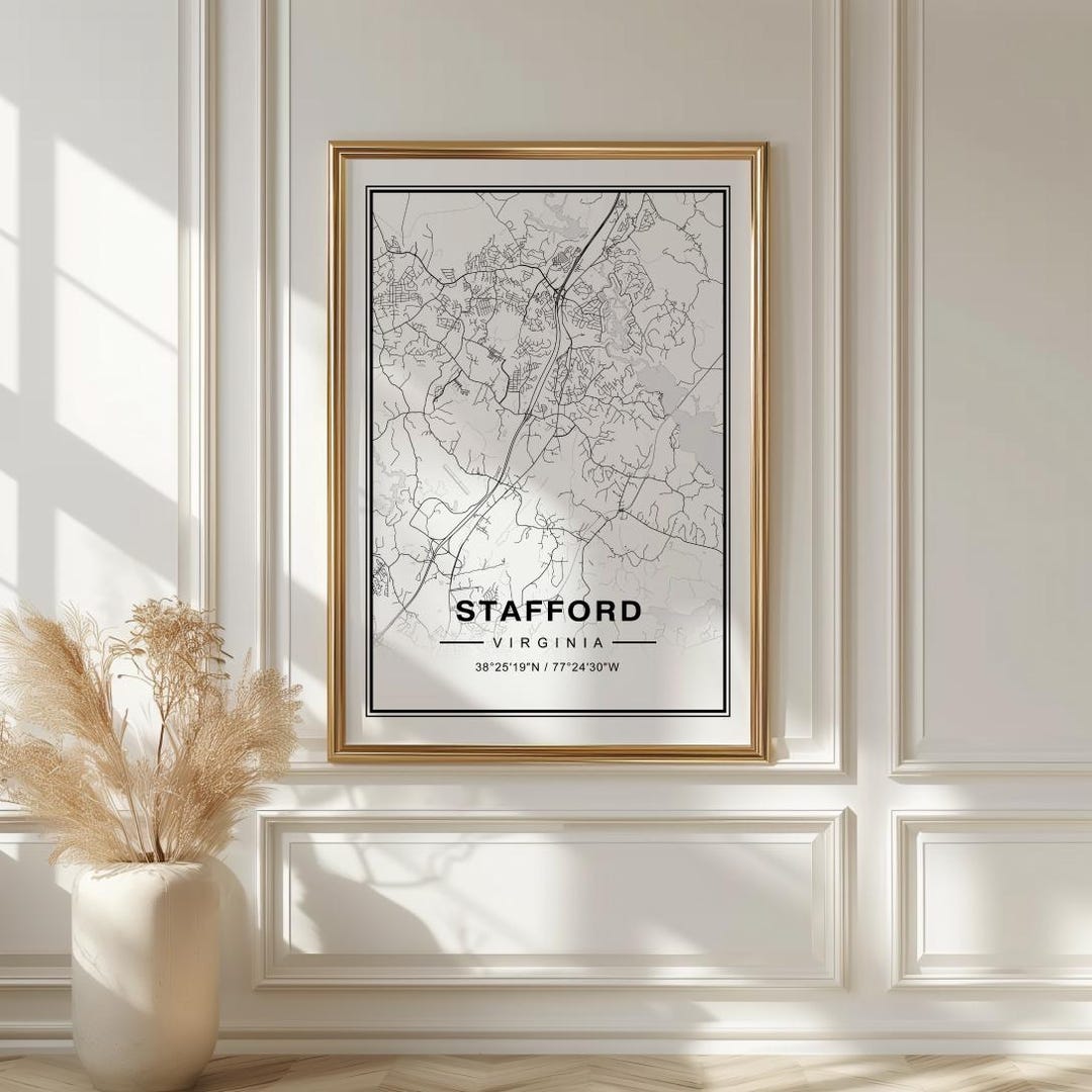 Stafford Virginia Map Art Print Poster - Virginia Travel Gift Keepsake ...