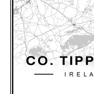County Tipperary Ireland Map Art Print Poster - Ireland Travel Gift ...