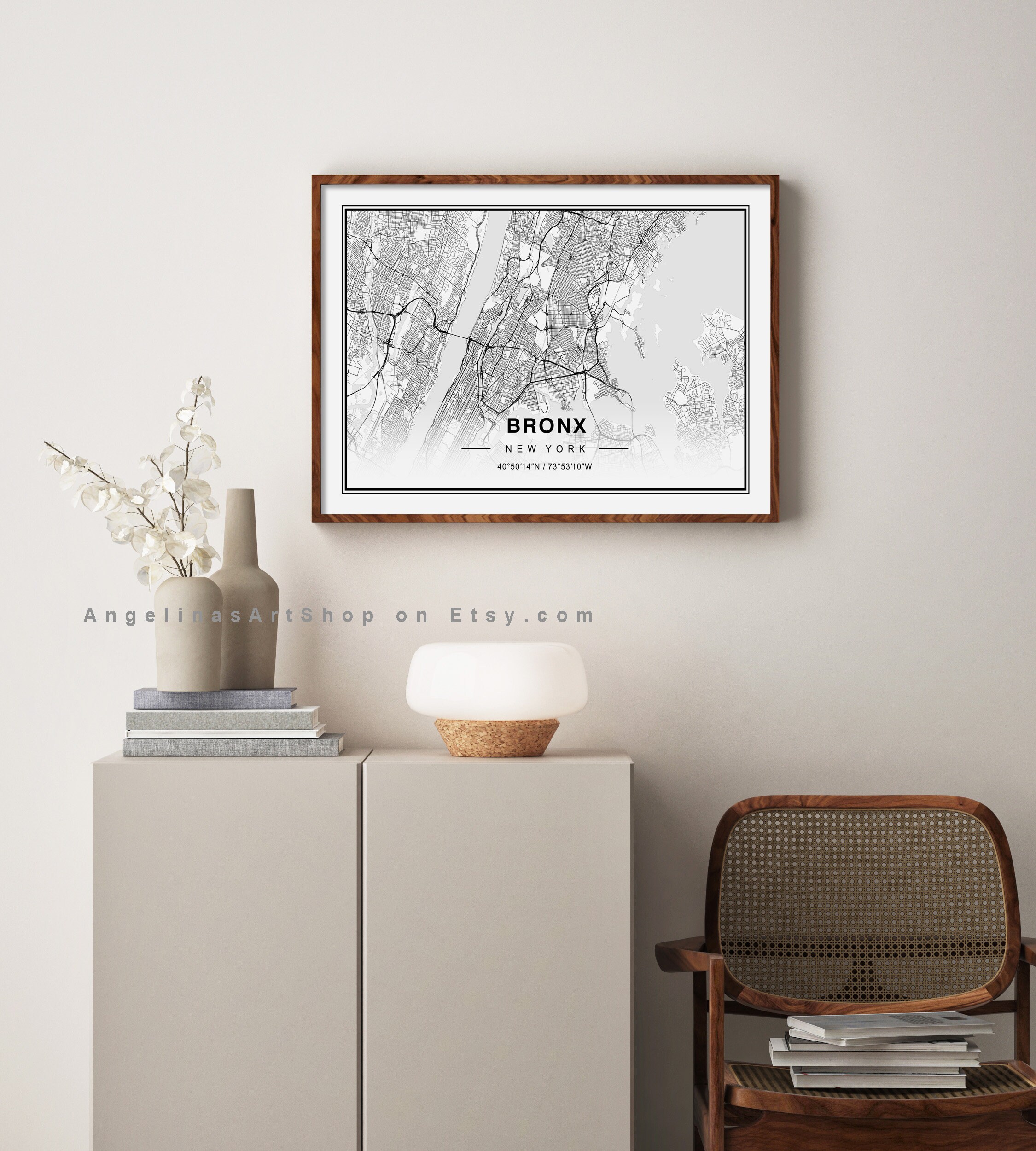 The Bronx Map, the Bronx, Bronx Map, Bronx Map Print, Bronx New York ...