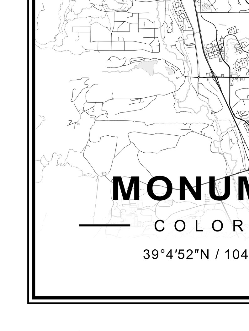 Monument Map Monument Colorado Map Monument CO Map - Etsy Australia