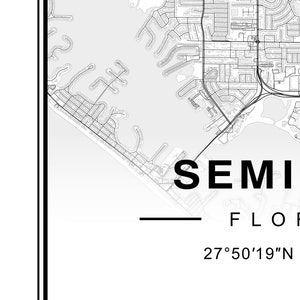 Seminole Florida Map Art Print Poster - Florida Travel Gift Keepsake ...