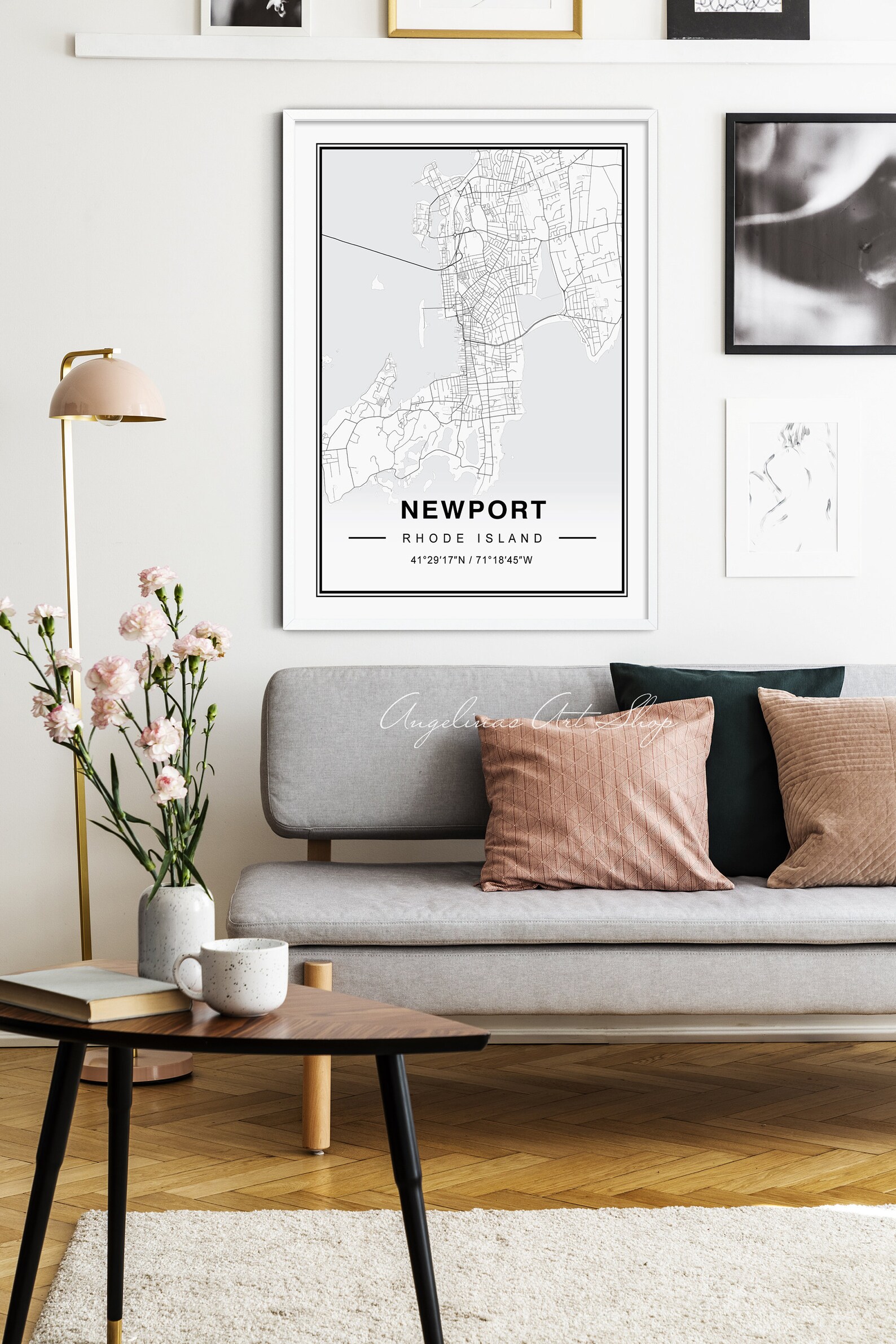 Newport Rhode Island Map - Etsy