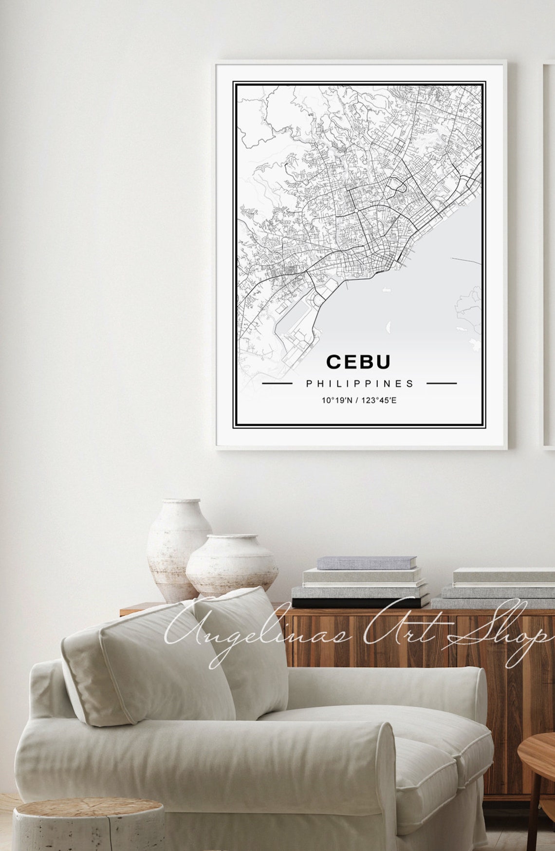 Cebu Philippines Map Cebu City Map Cebu City Philippines - Etsy