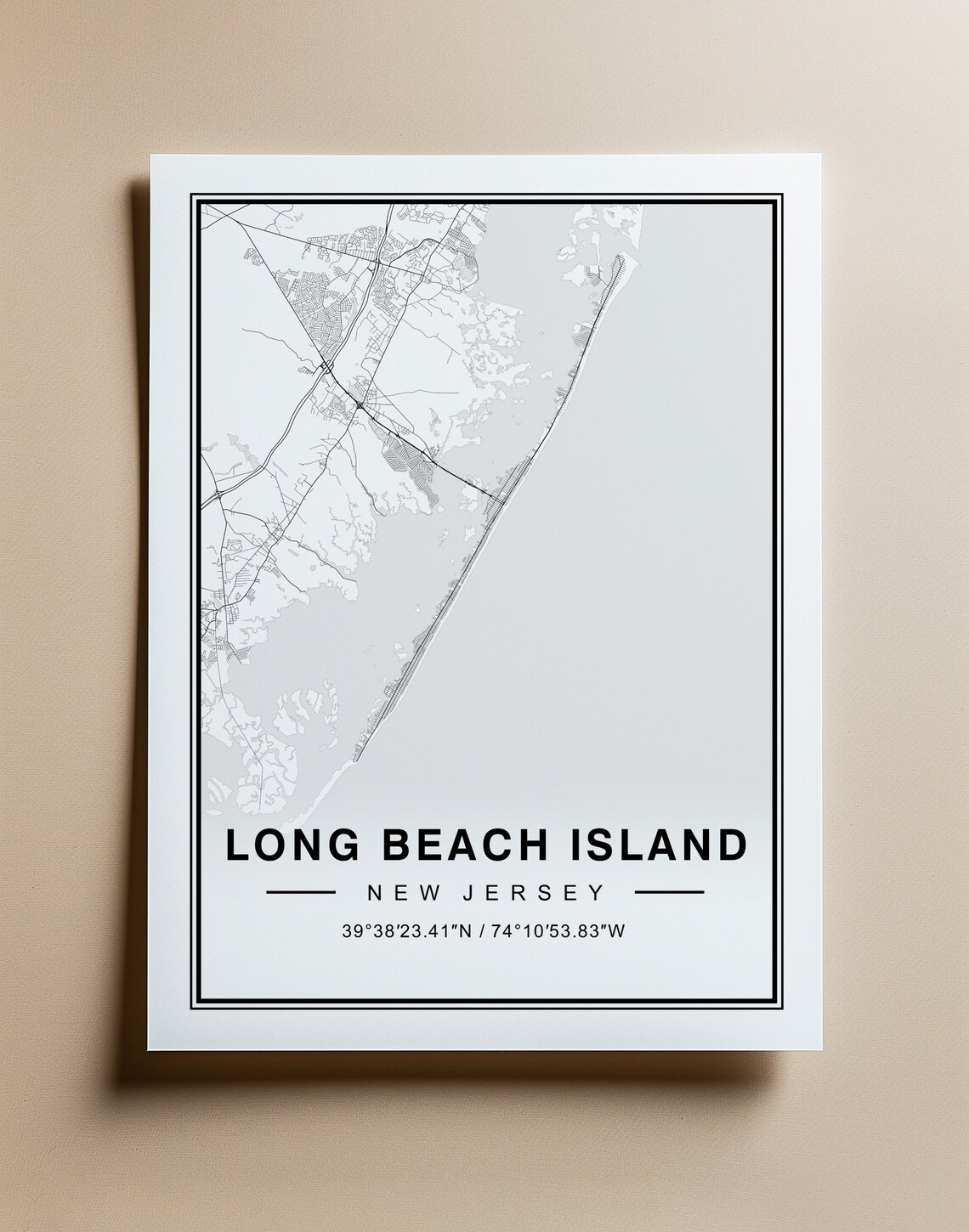Long Beach Island Map - Etsy