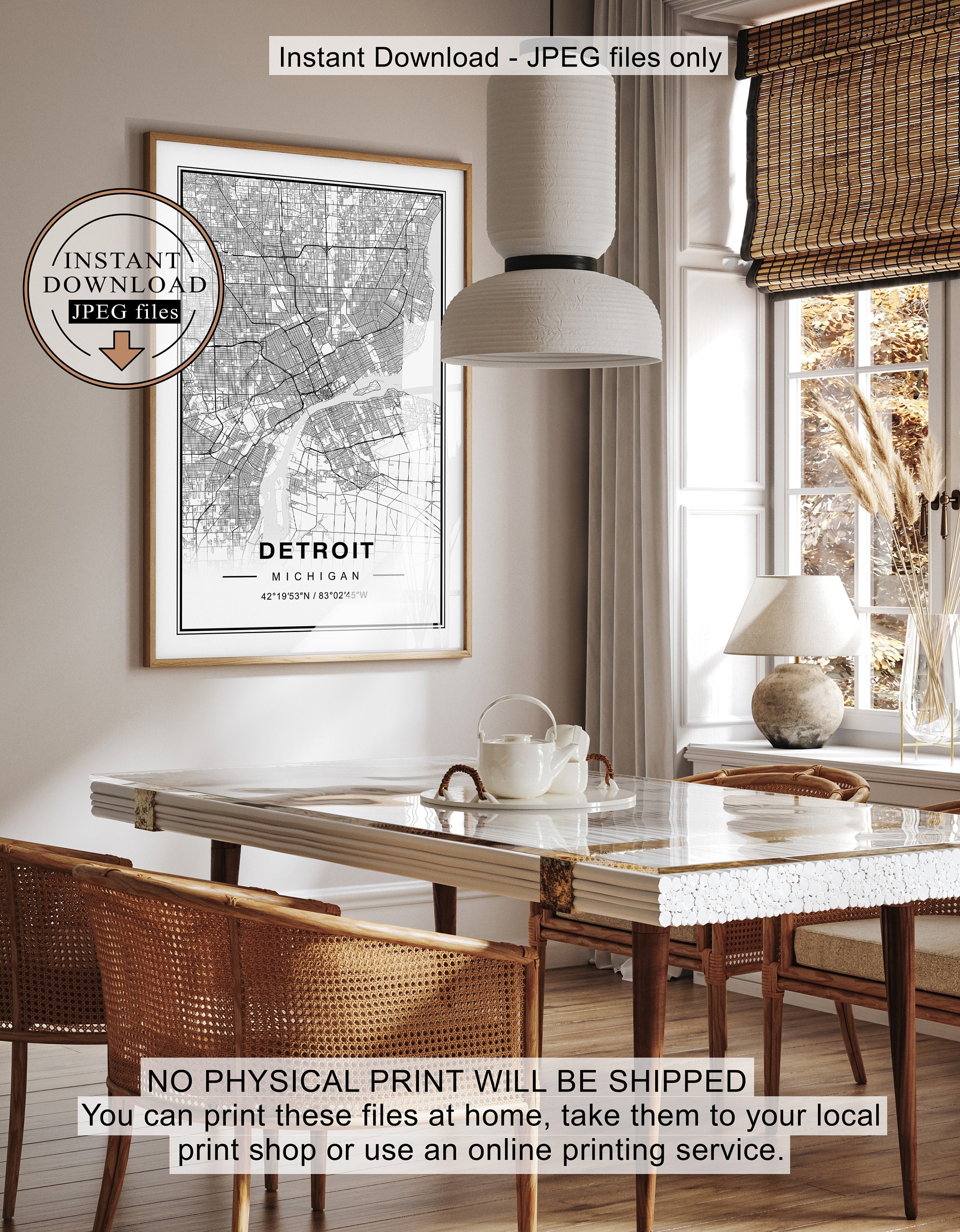 Detroit Map Detroit Map Print Detroit Print Detroit Map - Etsy