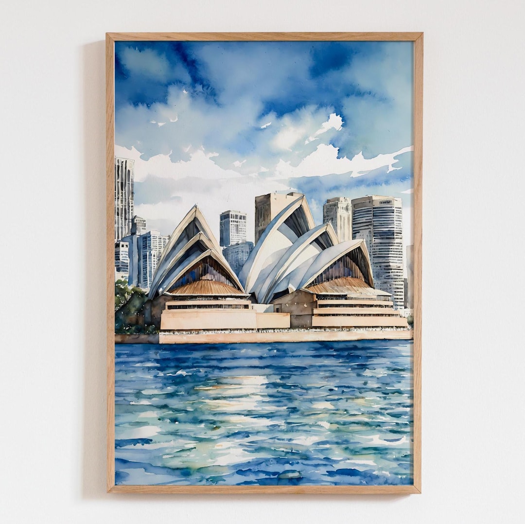 Sydney Opera House Art Print, Australia Watercolor Painting, Sydney ...