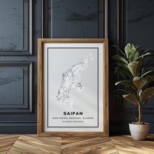 Saipan Map Print, Saipan CNMI Map Poster, Saipan Northern Mariana ...
