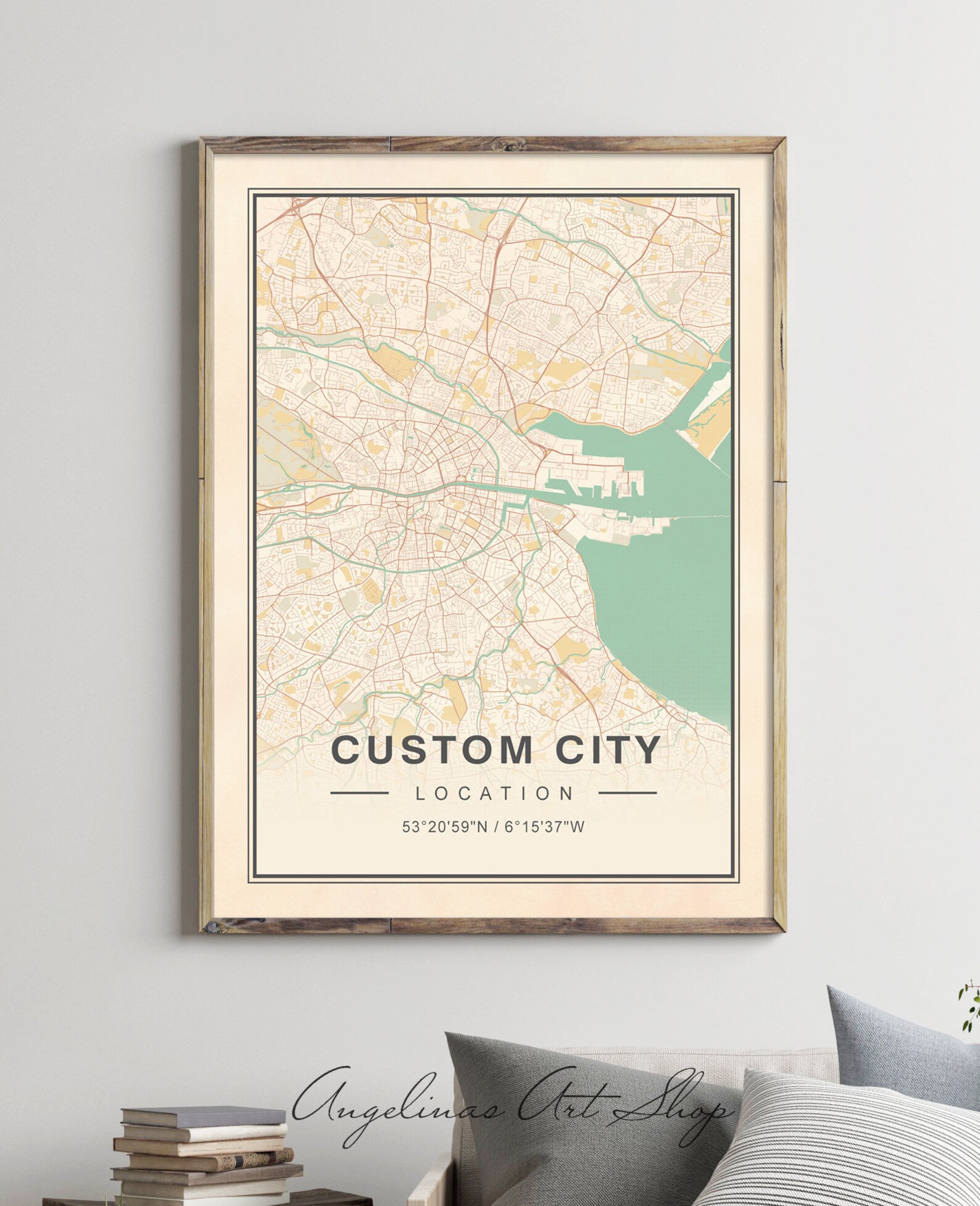 Vintage Custom Map Vintage City Map Vintage City Vintage - Etsy