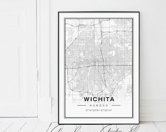 Wichita Art Print, Wichita Poster, Watercolour Art Print, Wall Art ...