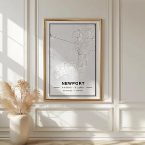 Newport Rhode Island Map Art Print Poster - Rhode Island Travel Gift ...