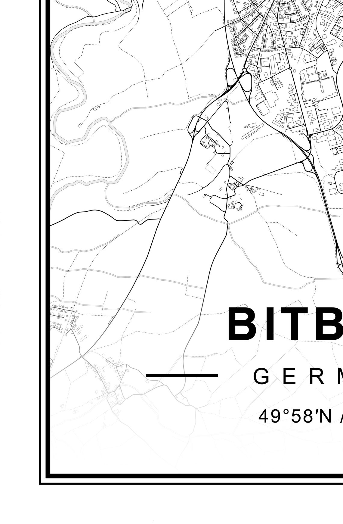 Bitburg Germany Map - Etsy