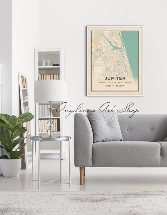 Mapa de Júpiter Mapa de Júpiter Florida Mapa de Júpiter | Etsy México