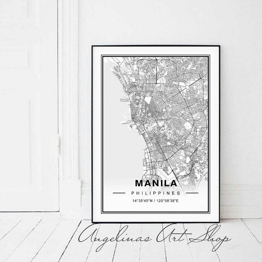 Manila Philippines Map, Manila Map, Manila Philippines - Etsy Portugal