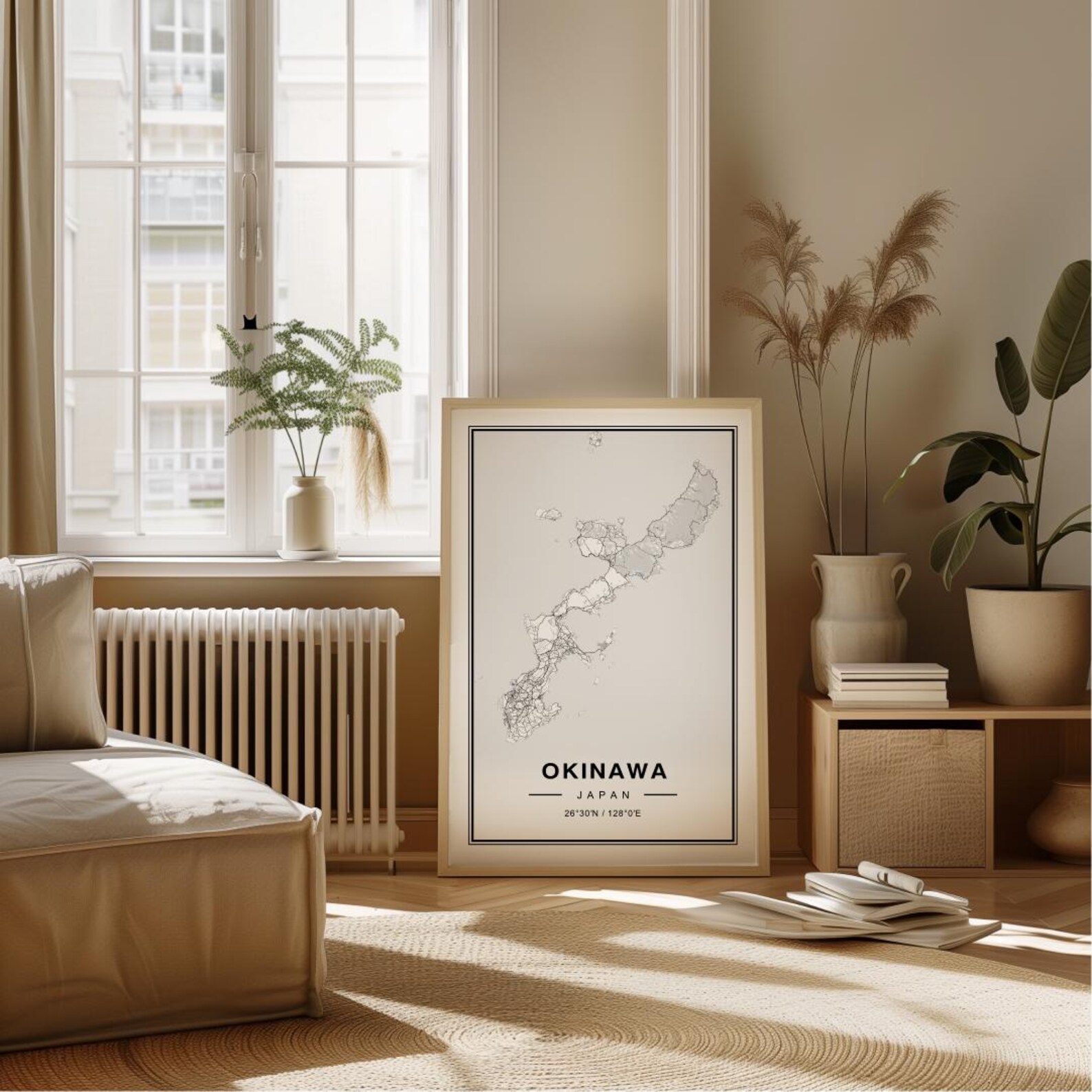 Okinawa Island Japan Map Art Print Poster - Japan Travel Gift Keepsake ...
