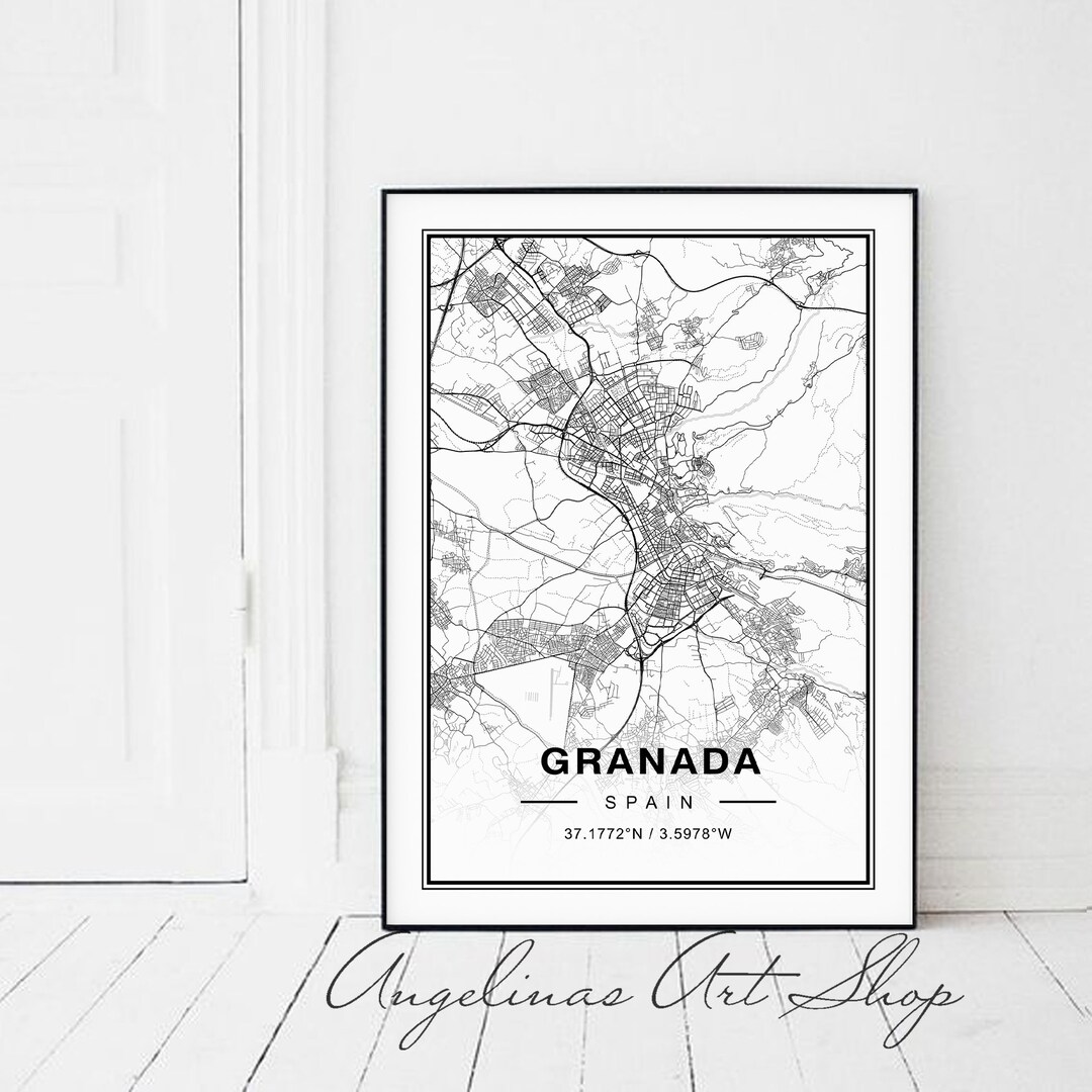 Granada Map Granada Spain Map Granada Map Print - Etsy