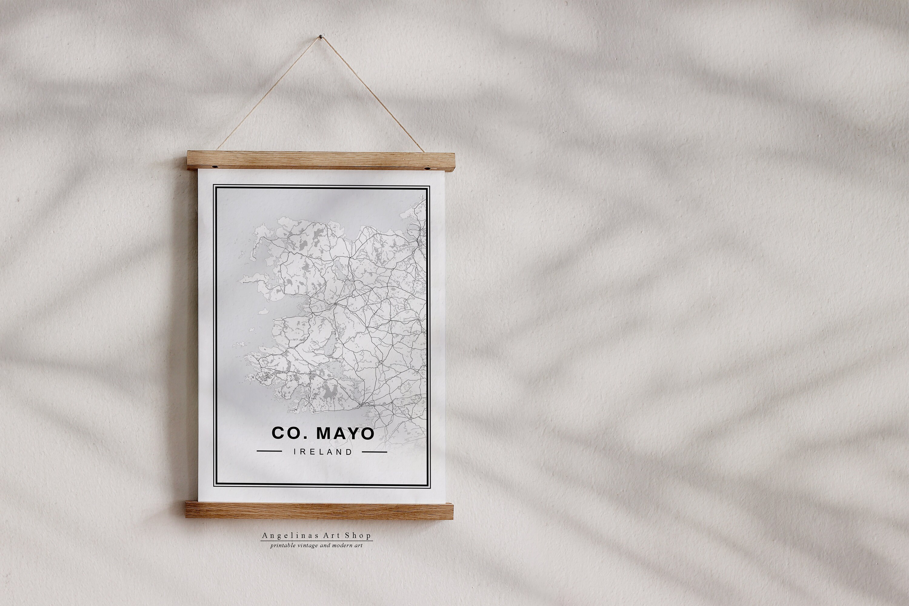 County Mayo Ireland Map Print Digital Wall Art - Etsy UK