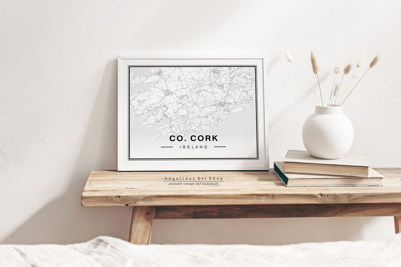 County Cork Ireland Map Print Printable Map Art - Etsy