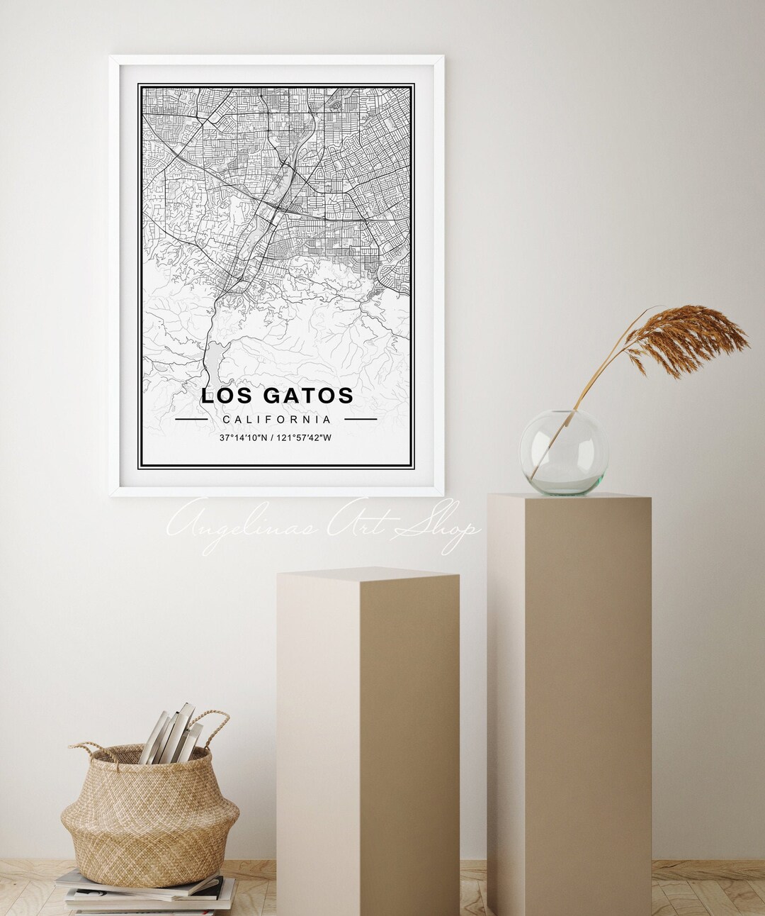 Los Gatos California Map - Etsy