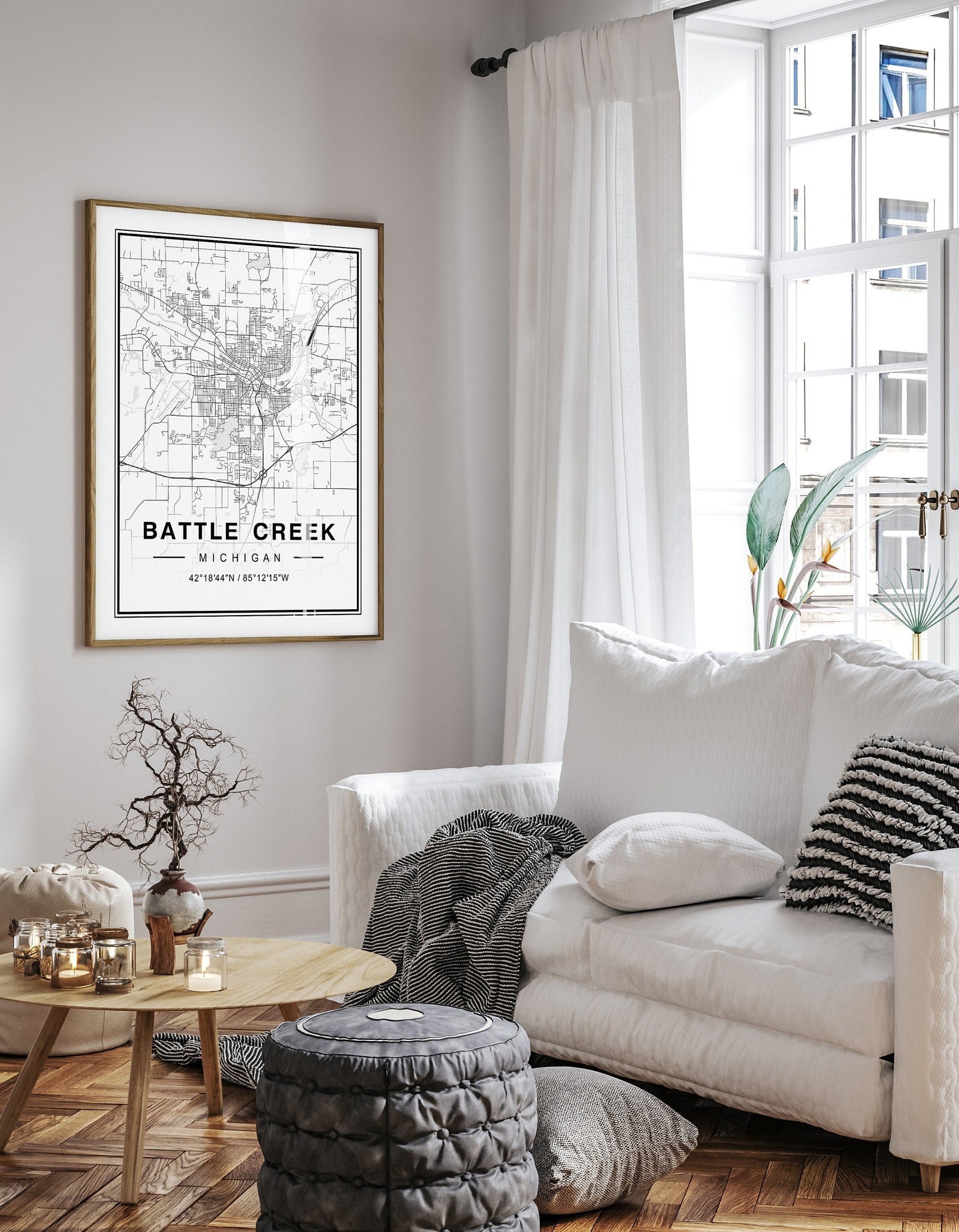 Battle Creek Map Battle Creek Michigan Map Battle Creek Map - Etsy