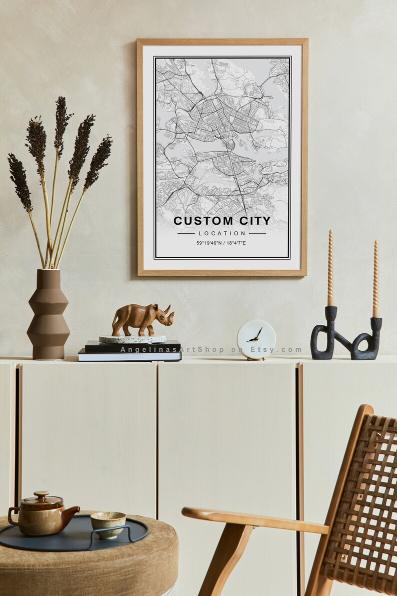 Custom Map Custom City Map Custom City Map Poster Map | Etsy