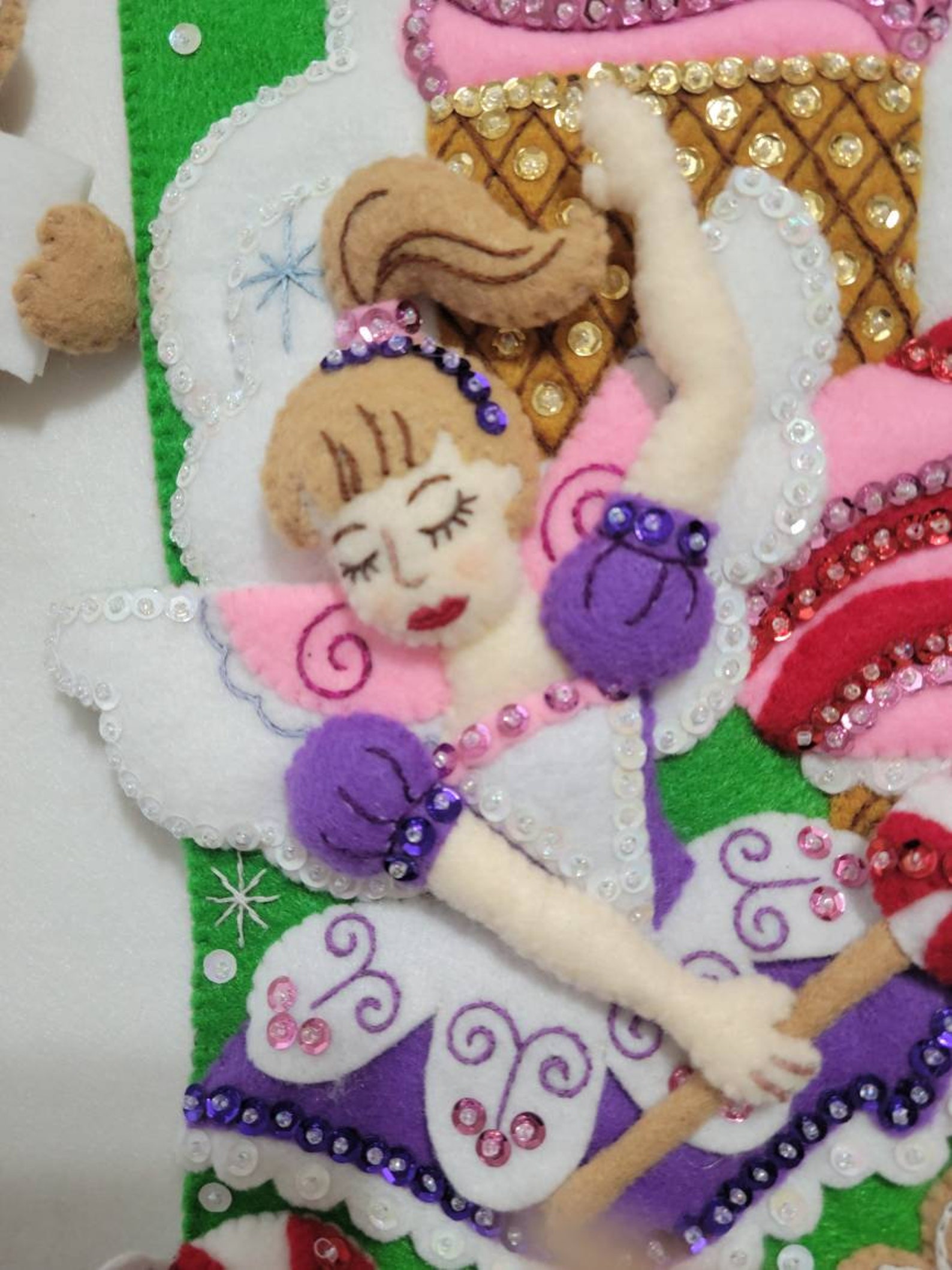 Handmade Bucilla Fairy Christmas Stocking, 18" Felt Stocking - Etsy