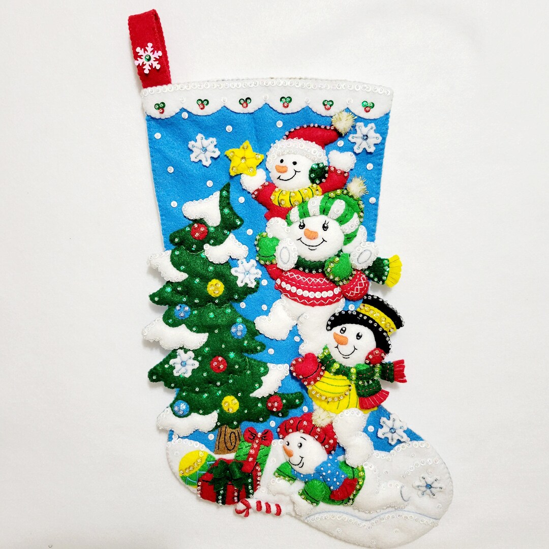 Bucilla Teamwork Snowman Felt Stocking - Etsy