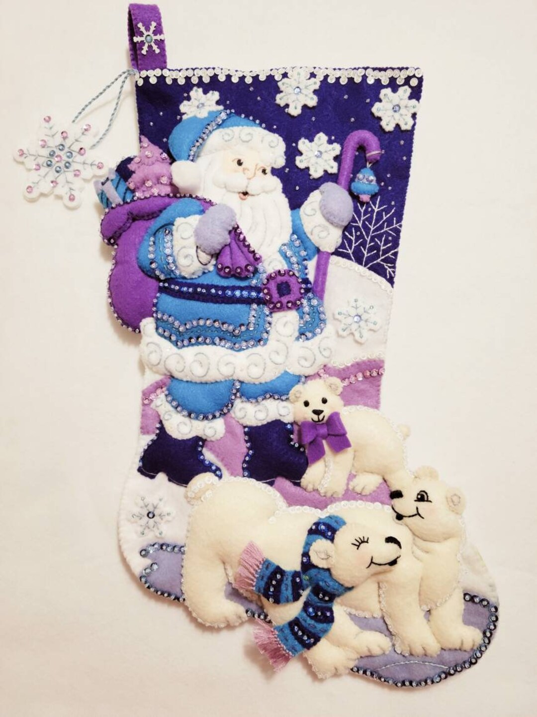Bucilla Artic Santa,christmas Stocking, Finished Bucilla Stocking ...