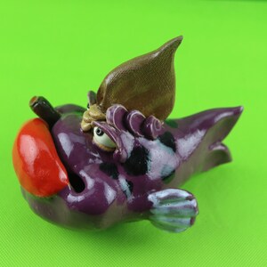 Purple Menacing Fish With a Cigar 0n a Fishin Pole Haha Garden - Etsy