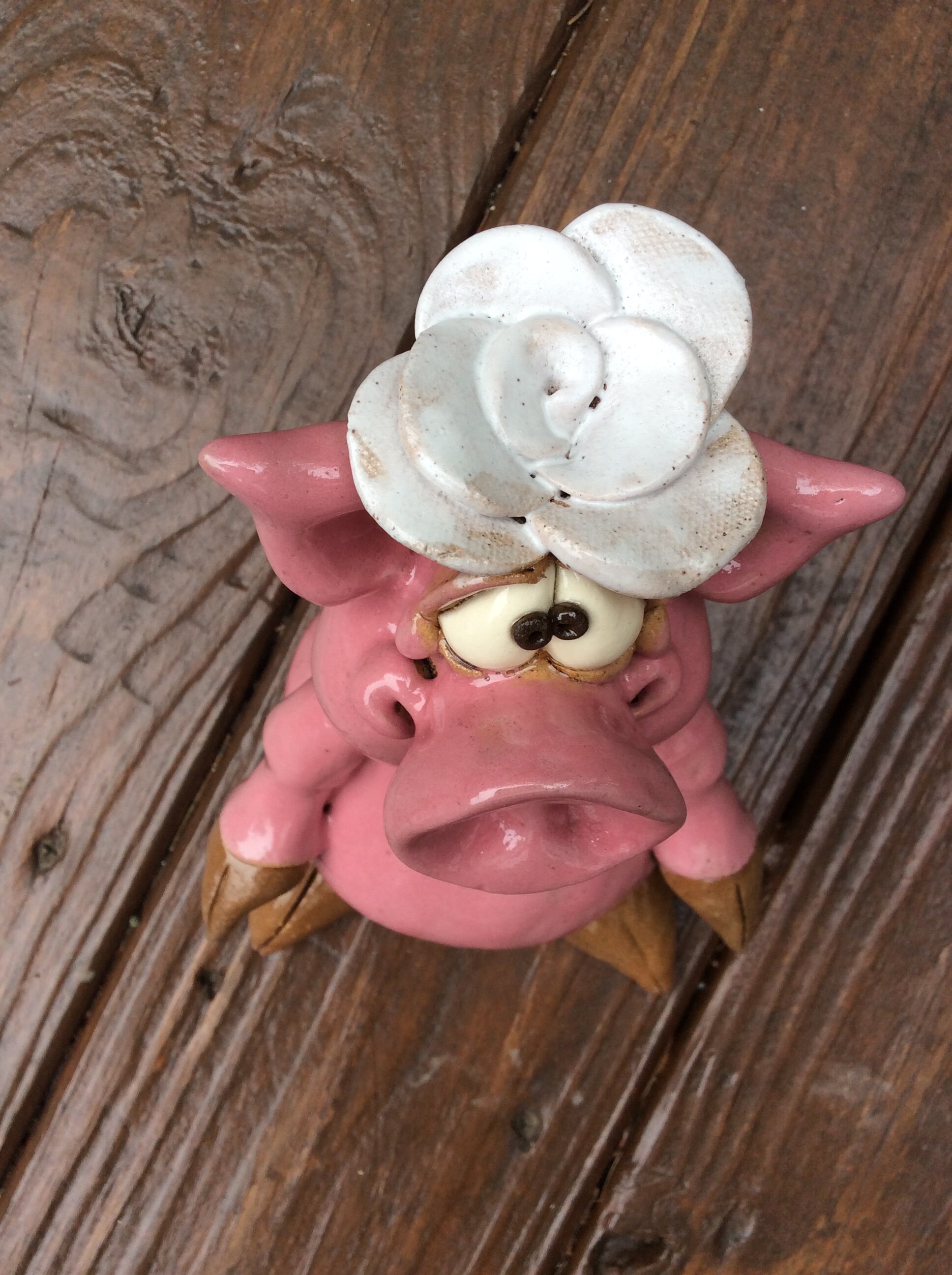 Piggy Figurine I Am Raechelwith a Flower - Etsy