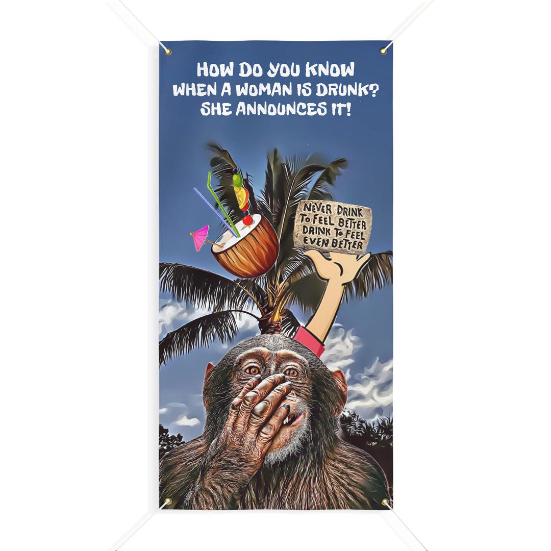 Humorous Wall Fence Art Wacky Chimpanzee Indoor Outdoor Unique Bar ...