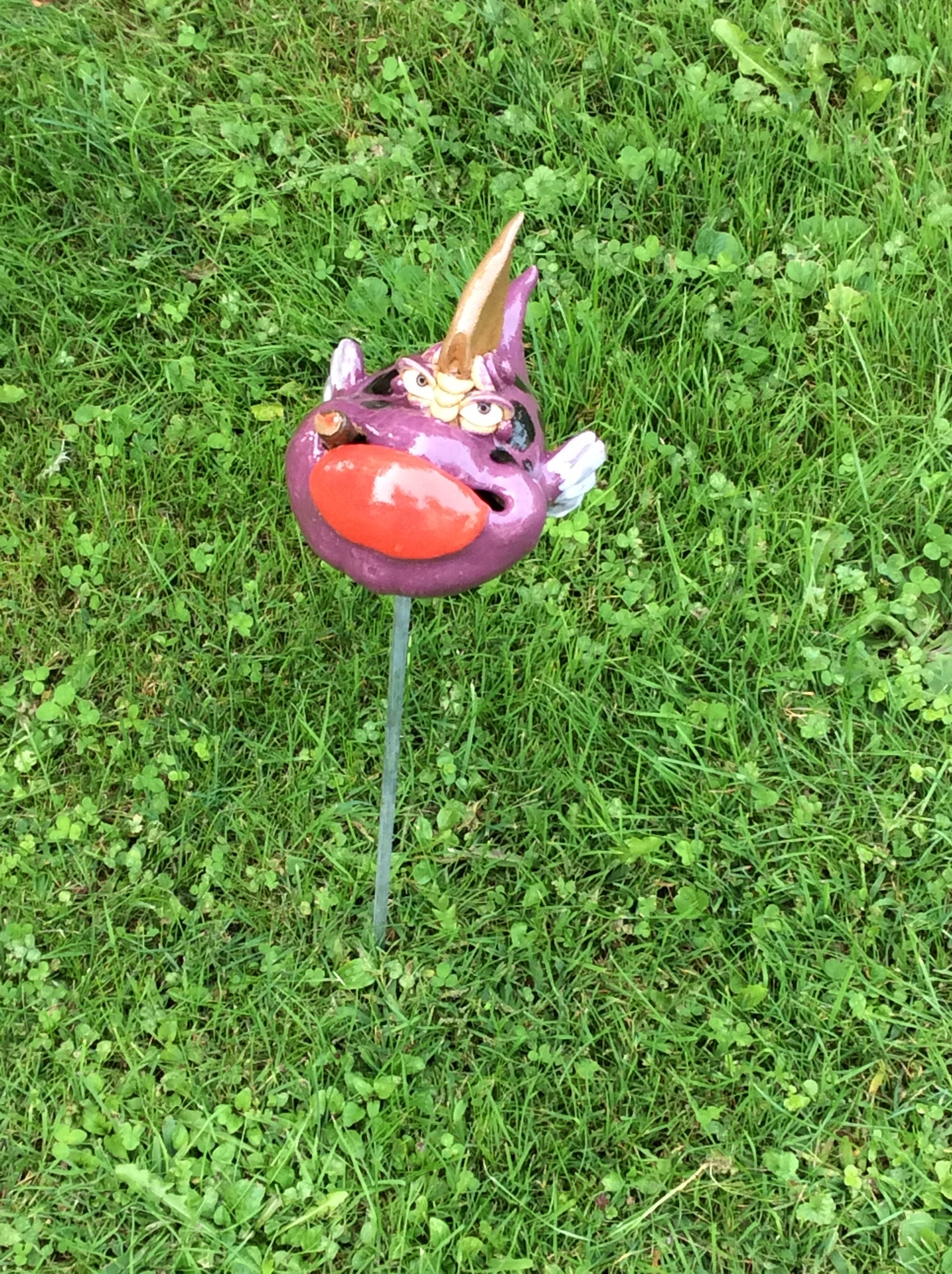 Purple Menacing Fish With a Cigar 0n a Fishin Pole Haha Garden - Etsy